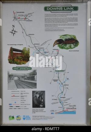 Walking the Downs Link Stock Photo - Alamy