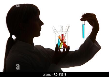 Laboratory technician silhouette Stock Photo - Alamy