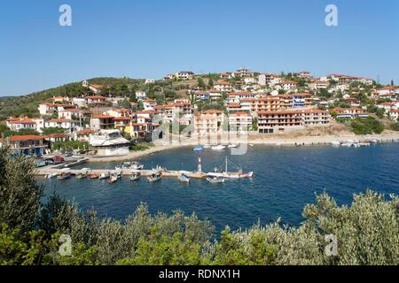 panoramic view of the seaside town Pyrgadikia on the peninsula of ...