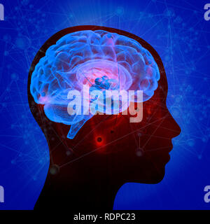 Atoms in the human brain, illustration Stock Photo - Alamy
