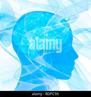 Atoms in the human brain, illustration Stock Photo - Alamy