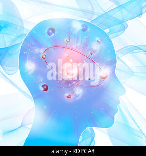 Atoms in the human brain, illustration Stock Photo - Alamy