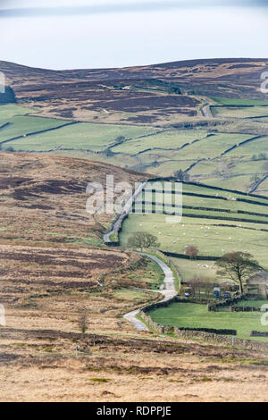 The Bronte Way, Pathway leading towards Top Withins on Haworth Moor ...