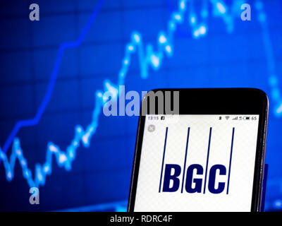BGC Partners Financial services company logo seen displayed on smart ...