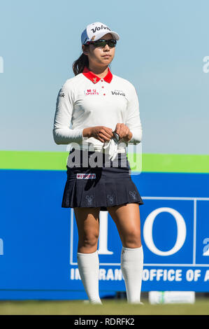 Mi Hyang Lee, of South Korea, hits on the tenth hole during the second ...