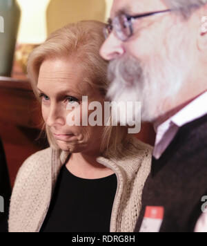 Sen. (D-NY) Kirsten Gillibrand (center) greats supporters after ...