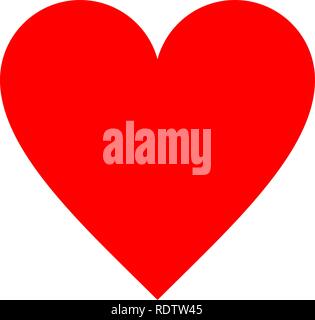 Heart symbol icon - red simple outlined, isolated - vector illustration ...