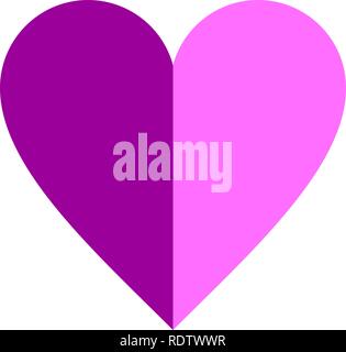 Heart symbol icon - purple simple outlined, isolated - vector ...