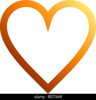 Heart symbol icon - orange outlined gradient, isolated - vector ...