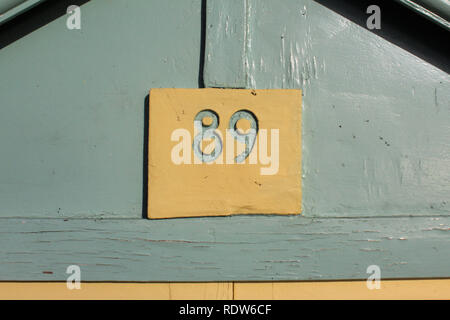 Number 89 sign in wooden hut Brighton & Hove, England, close-up Stock ...