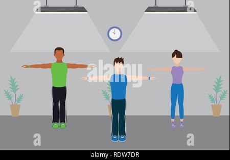fit friends doing exercise Stock Vector Image & Art - Alamy