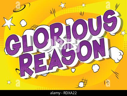 Reason - Vector illustrated comic book style phrase on abstract ...