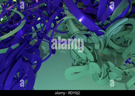 Geometric, bunch of messy string, CGI composition. For web page ...