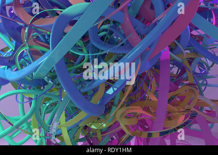 Bunch of messy string geometric, illustrations of CGI composition, for ...