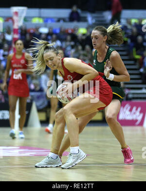 Erin Burger of South Africa (SPAR Proteas) (Green) During Netball Quad ...