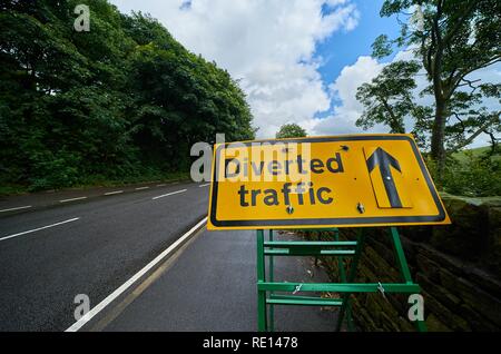 Traffic diversion sign Stock Photo - Alamy