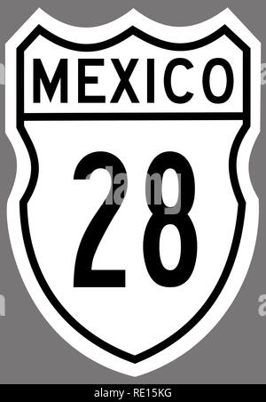 mexican federal highway sign plate blank illustration Stock Photo - Alamy