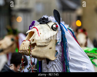 Mari Lwyd, decorated horses skull, for New Years Eve celebrations on ...