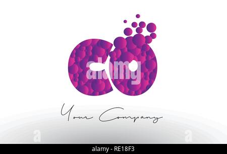 CO C O Dots Letter Logo Design White Magenta Bubble Circles and Swoosh ...