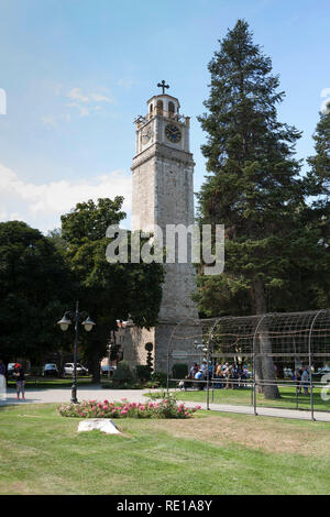 Bitola, Macedonia – Clock Tower and Monument Angel - during winter ...