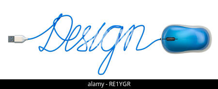 3d illustration of a computer mouse connected with web icons Stock ...