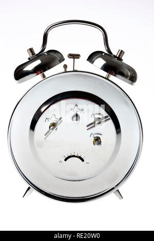 Back of an old mechanical alarm clock Stock Photo - Alamy