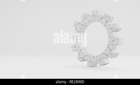 3d gear with a wire-frame texture Stock Photo - Alamy