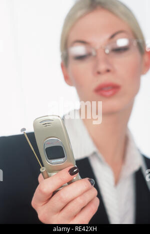 Blonde Businesswoman in her Corporate HQ, USA Stock Photo - Alamy