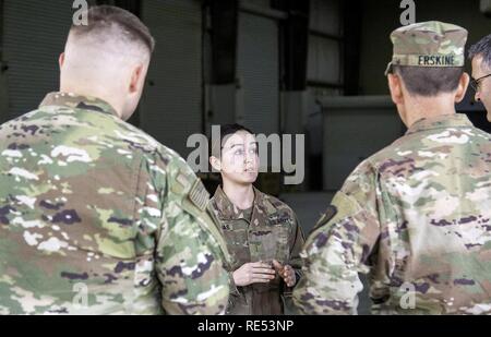 Brigadier General Clint Walker, 184th Sustainment Command, greeting ...
