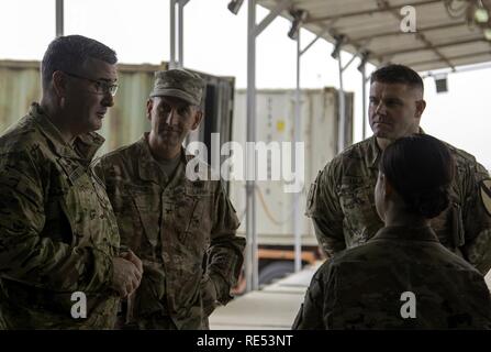 Capt. Cody Lucas, 502d Human Resource Company commander, thanks the ...