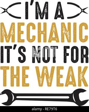 Mechanic Funny Saying and Quote. Best for Print Design like Poster, T ...