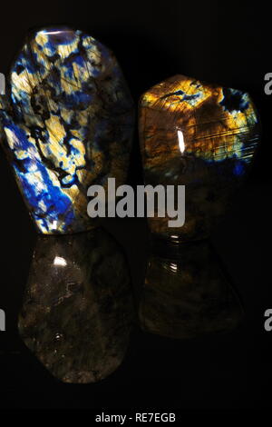 Macro Abstract Photo of a Pair of Labradorite Geological Samples ...