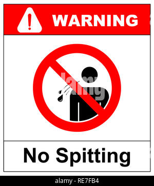 No spitting. Do not spit, prohibition sign Stock Vector Art ...