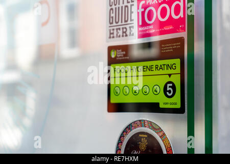 Food hygiene sticker Stock Photo - Alamy