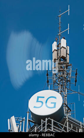 5G antennas and GSM transmitters. Concept for high speed 5G internet ...