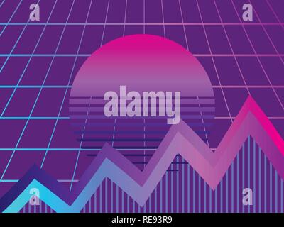 Retro futurism background. Modern trend gradient. Synthwave. Retrowave ...