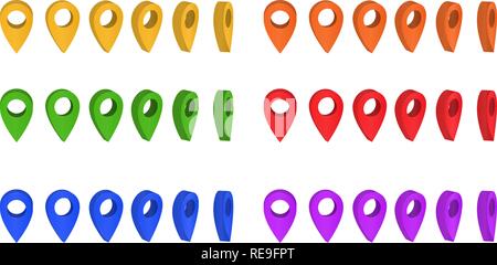 colorful 3d isometric location pin tag icon vector designs Stock Vector ...