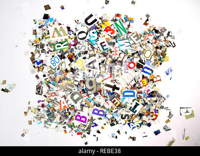 Lots of random words and letters shot from above Stock Photo - Alamy