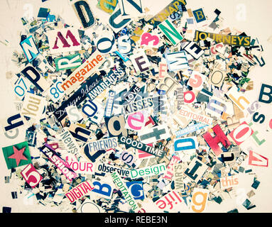 Lots of random words and letters shot from above Stock Photo - Alamy