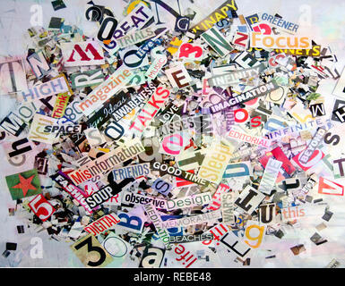 Lots of random words and letters shot from above Stock Photo - Alamy