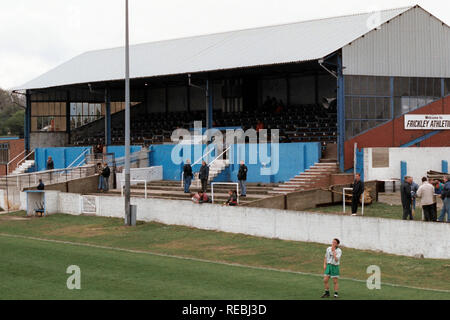 The main stand at Frickley Athletic FC Football Ground, Westfield Lane ...