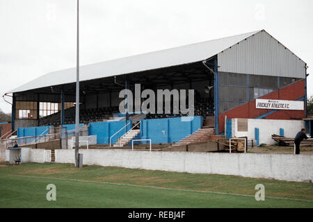 The main stand at Frickley Athletic FC Football Ground, Westfield Lane ...