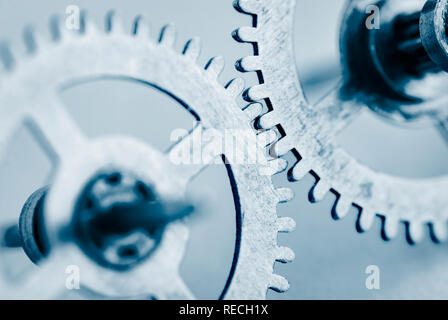 meshing interlocking steel gear teeth close up Stock Photo - Alamy
