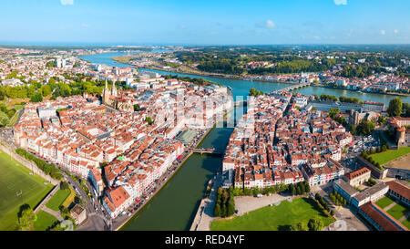 Aerial panorama of Bayonne France in Basque Country with a Gothic ...