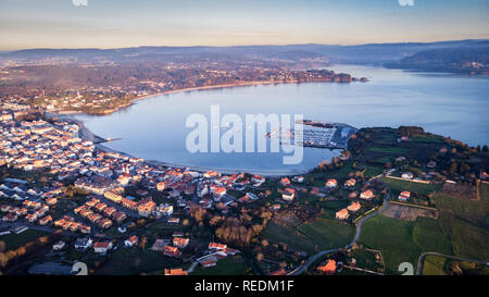 Aerial view spanish village in the north coast Stock Photo - Alamy