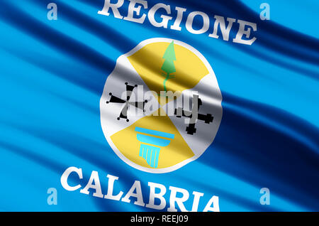 Calabria waving and closeup flag illustration. Perfect for background ...