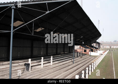 General view of Crook Town AFC Football Ground, Millfield Ground, Crook ...
