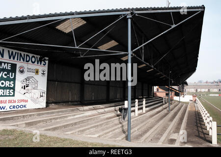 General view of Crook Town AFC Football Ground, Millfield Ground, Crook ...