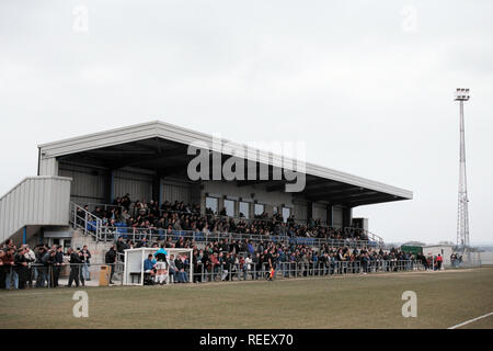 The main stand at Durham City FC Football Ground, Ferens Park, The ...