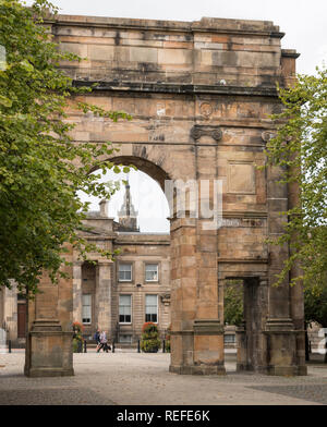 Glasgow Scotland arch park trees green space open winter tree arched ...